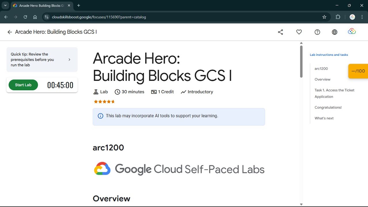 Arcade Hero: Building Blocks GCS I | #qwiklabs | #arc1200 - YouTube