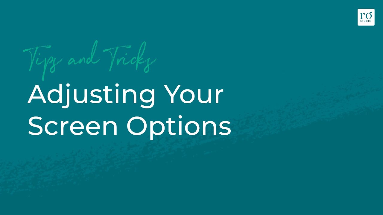 Screen Options - YouTube