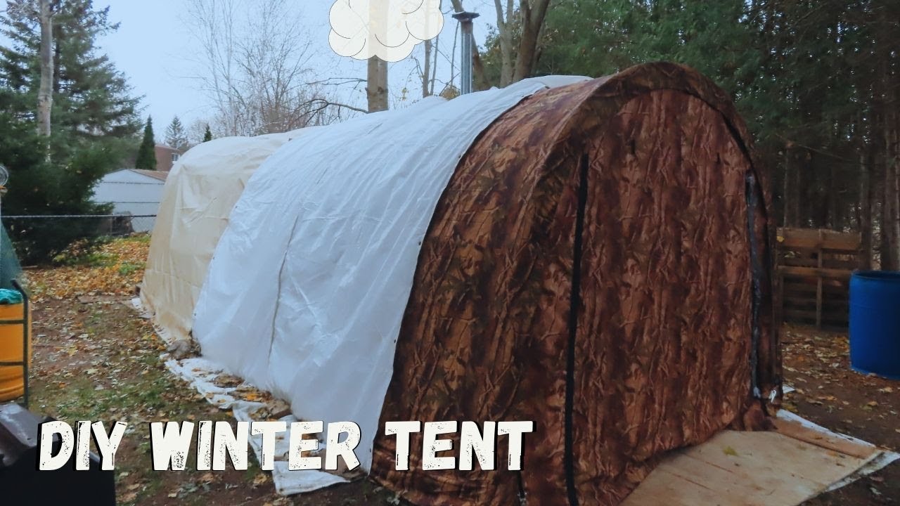 DIY Winter Tent With DIY Wood Stove for Winter Camping - YouTube