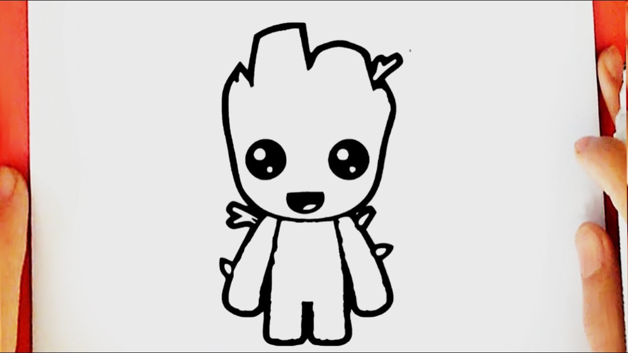 Como dibujar a groot ️ ( fácil 😊 ) - YouTube