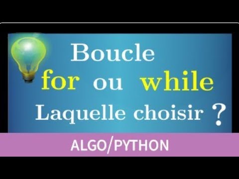 Cours Python n°8: Les boucles for et while - YouTube