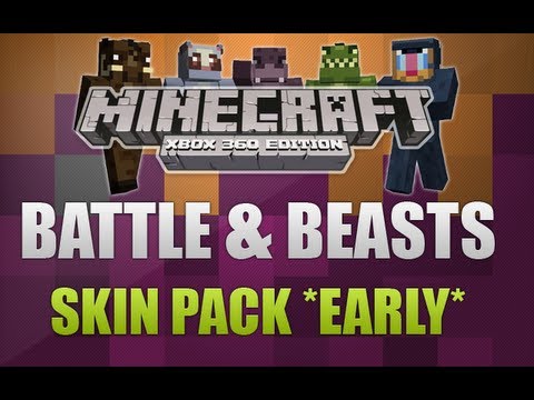 MINECRAFT XBOX 360 - BATTLE AND BEASTS SKIN PACK: EARLY REVIEW! - YouTube