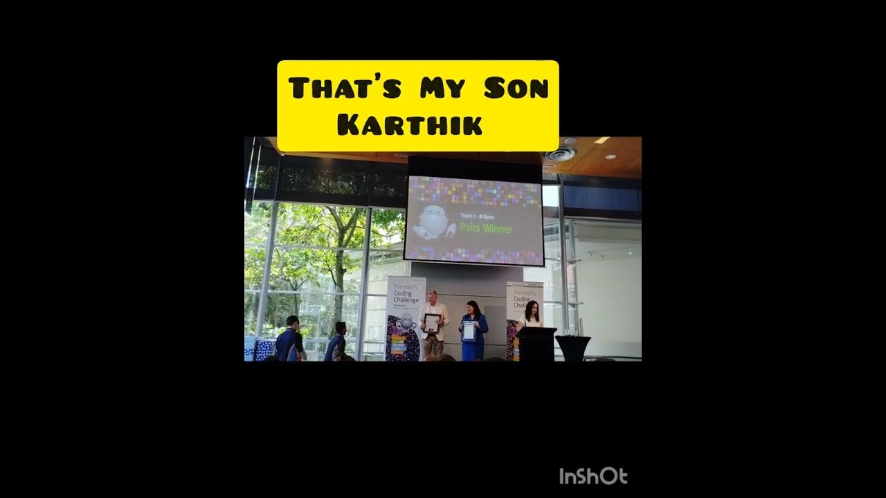 My son Karthik receiving award for Coding from Queensland Education Minister. - YouTube
