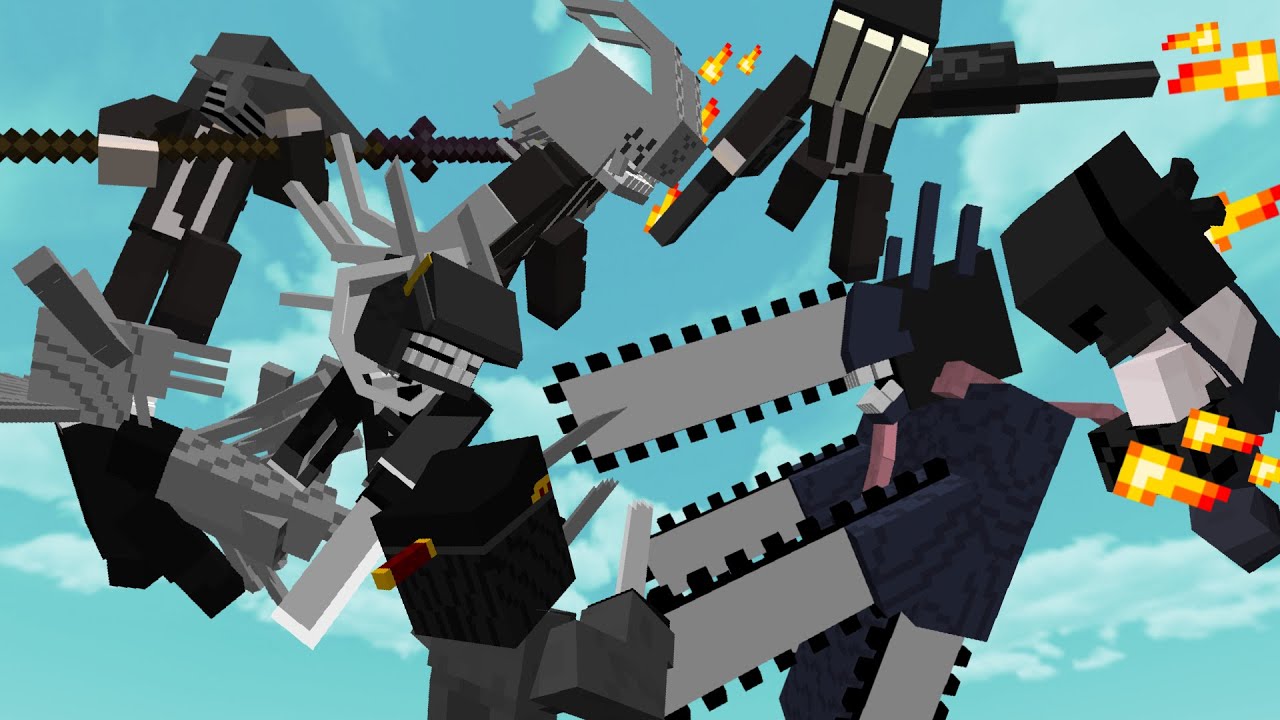 MOTOSIERRA, KATANA y más- Pochita Vs Híbridos- | Chainsaw Man | MOD ...