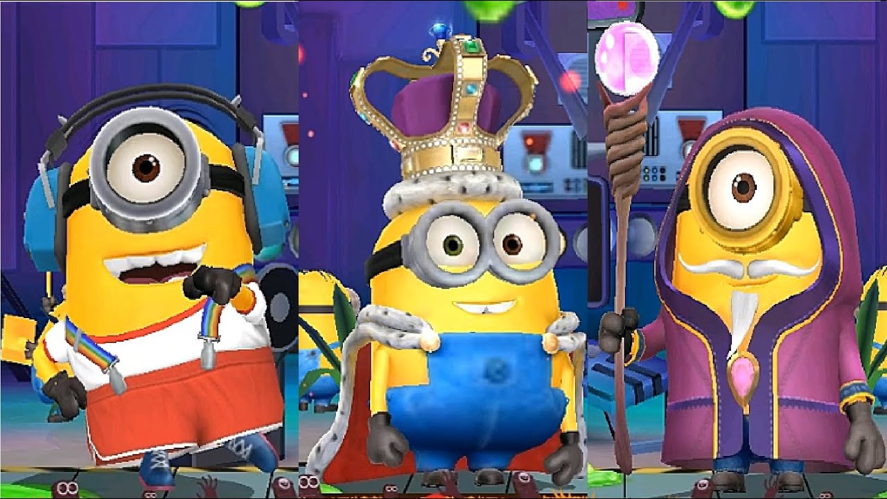 Minion rush Old School Stuart minion King Bob minion Sorcerer Stuart ...