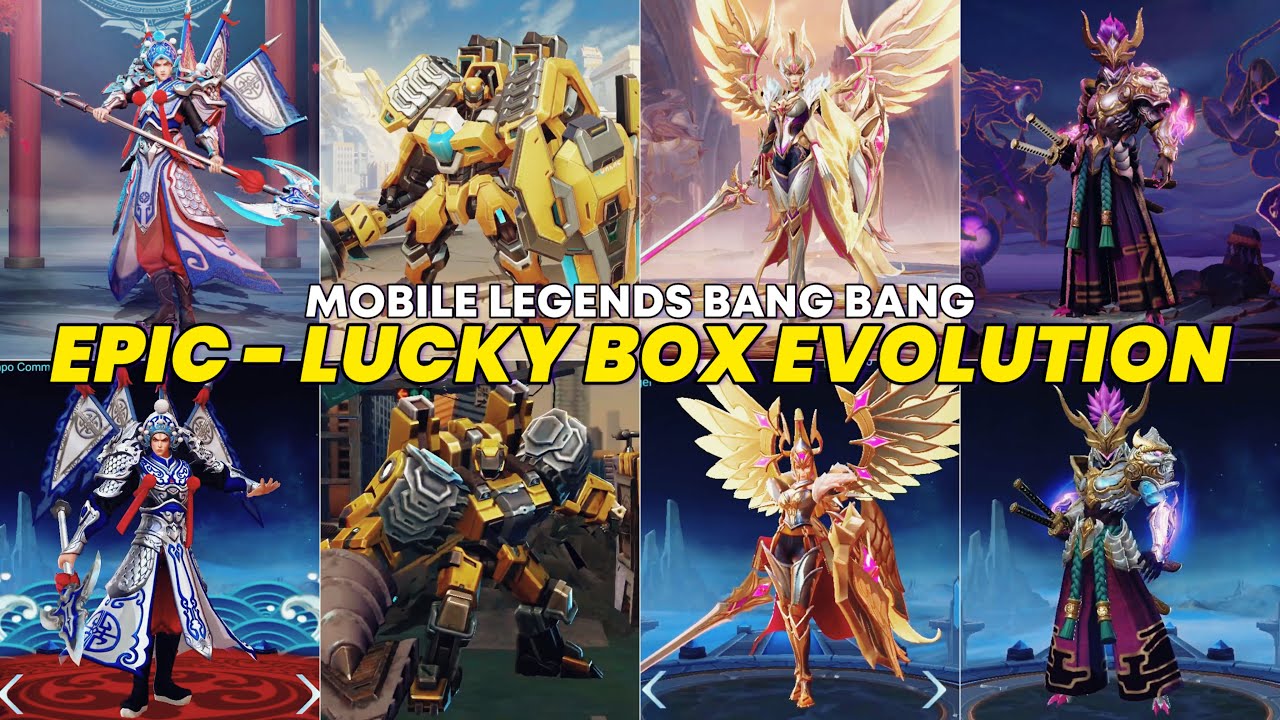 MLBB Evolution EPIC to LUCKY BOX Skin Compare Side By Side Ultra HD ...
