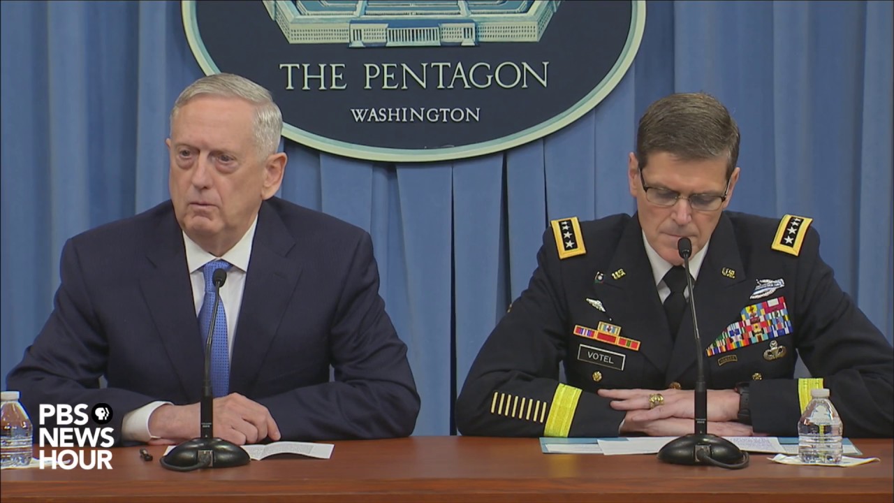 Watch Defense Sec. Mattis and CENTCOM Commander speak on Syria attack ...