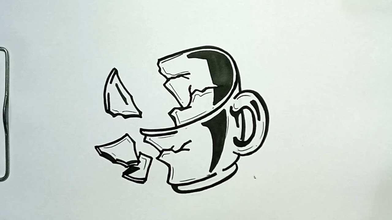 How to Draw BROKEN CUP - YouTube