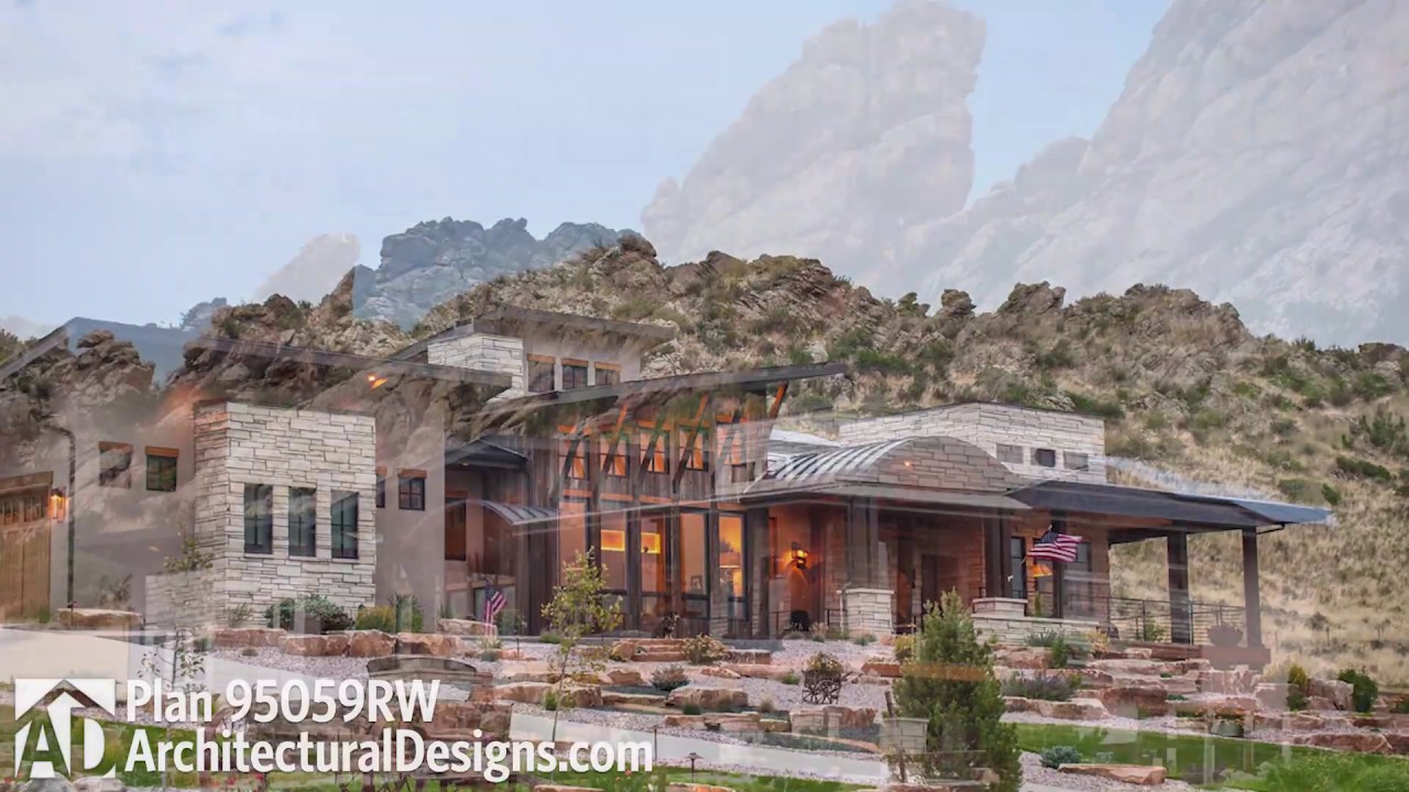 Architectural Designs Mountain House Plan 95059RW Virtual Tour - YouTube