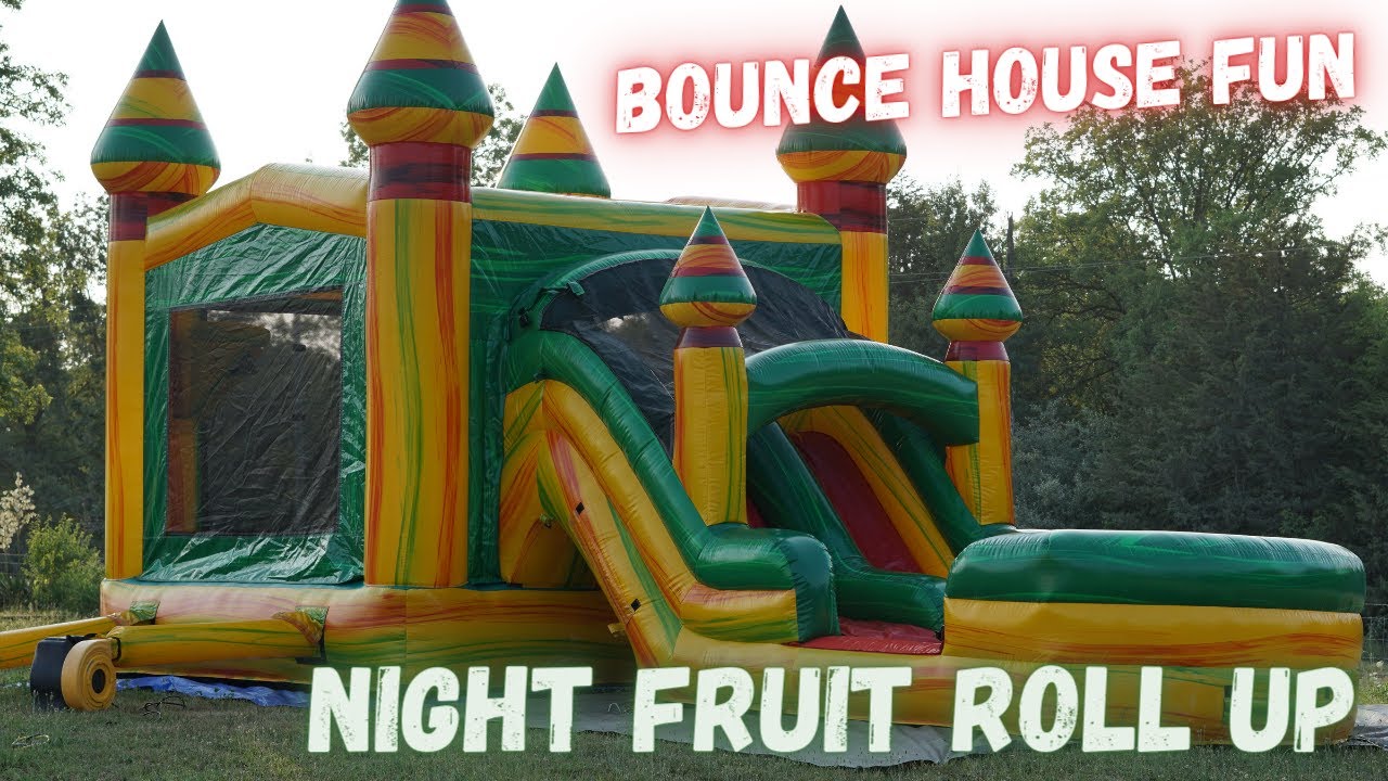combo dual lane slide bounce house night roll up - YouTube