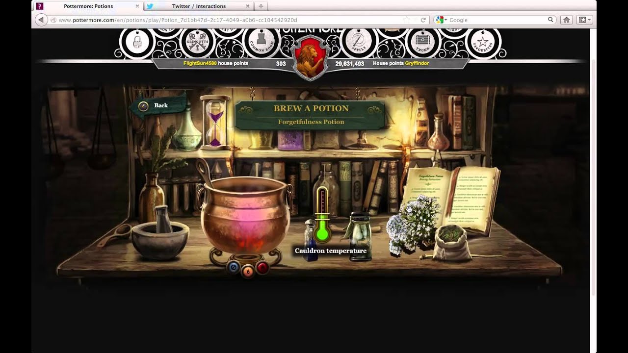 HOW TO BREW A FORGETFULNESS POTION ON POTTERMORE. - YouTube