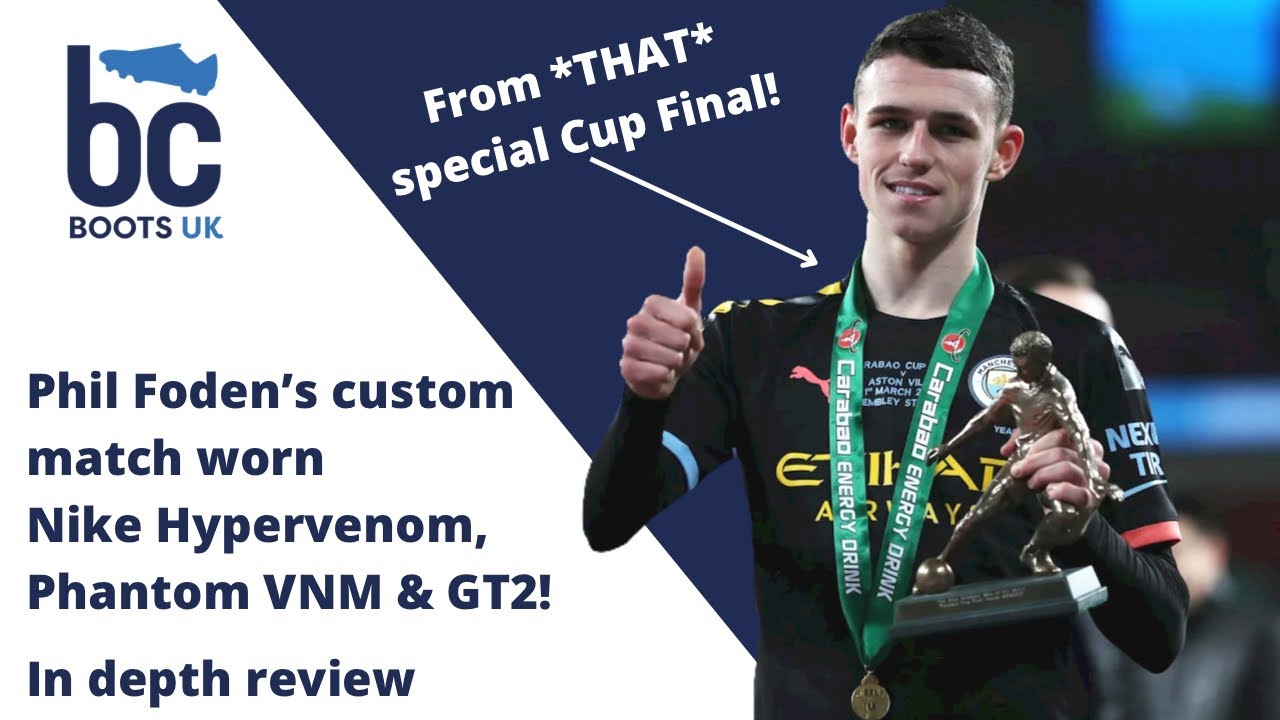 Phil Foden match worn custom football boots! Nike Hypervenom Phantom ...
