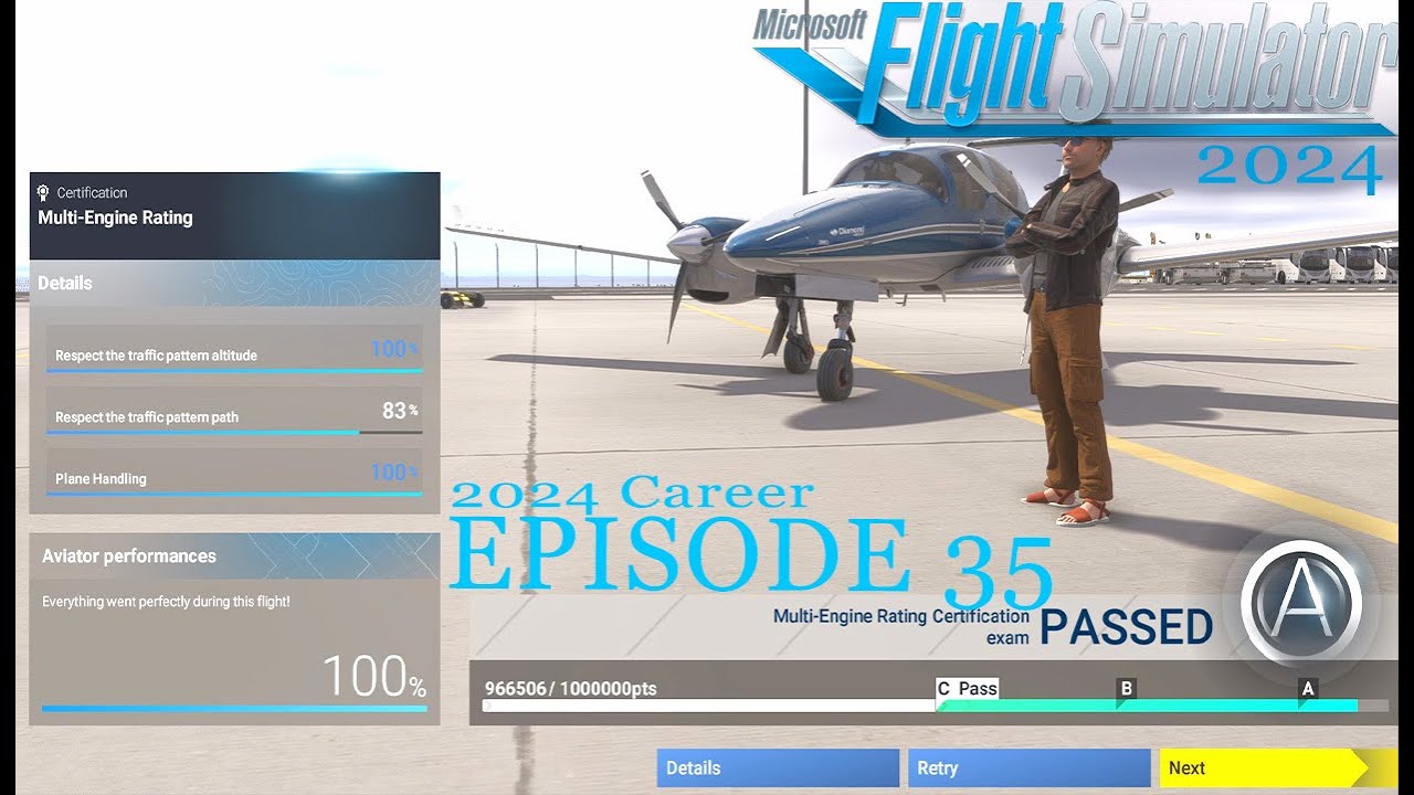 MSFS 2024 Career Mode | Episode 35 - Multi-Engine Rating Certification | Success at Last! - YouTube