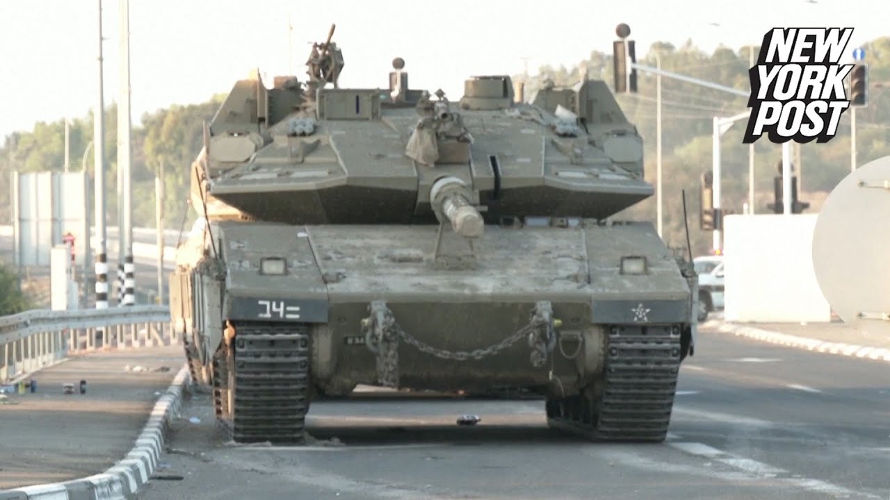 Tanks line up at Gaza border as ground invasion appears imminent - YouTube