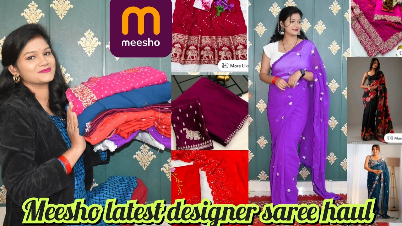 MEESHO DESIGNER SAREE HAUL UNDER BUDGET NEW ARRIVAL SAREE COLLECTION ...