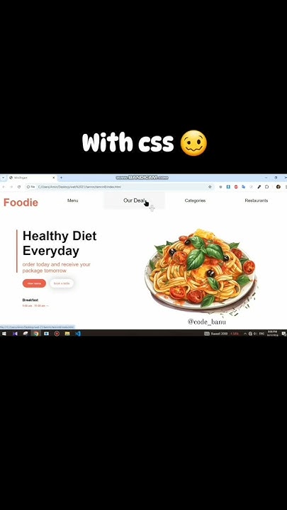 Mini Project Using HTML and CSS ! #css #html #javascript (Foodie) - YouTube