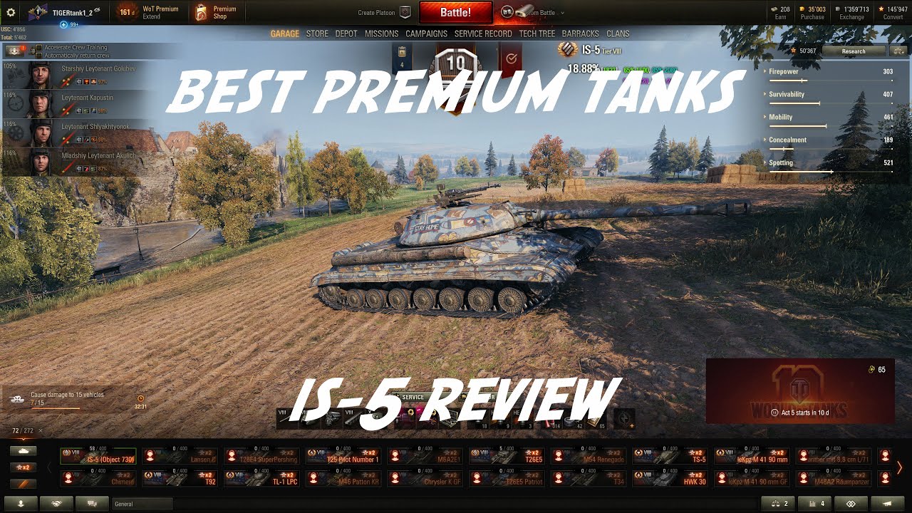 World of Tanks - Best Premium Tanks - IS-5 (Object 730) Review - YouTube