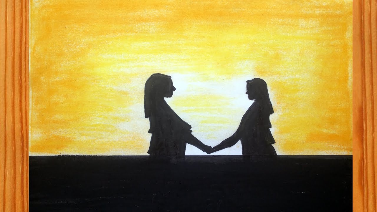 How to Draw Sisters Easy Step by Step ️ Sisters Day Drawing 👩‍👩‍👧 ...