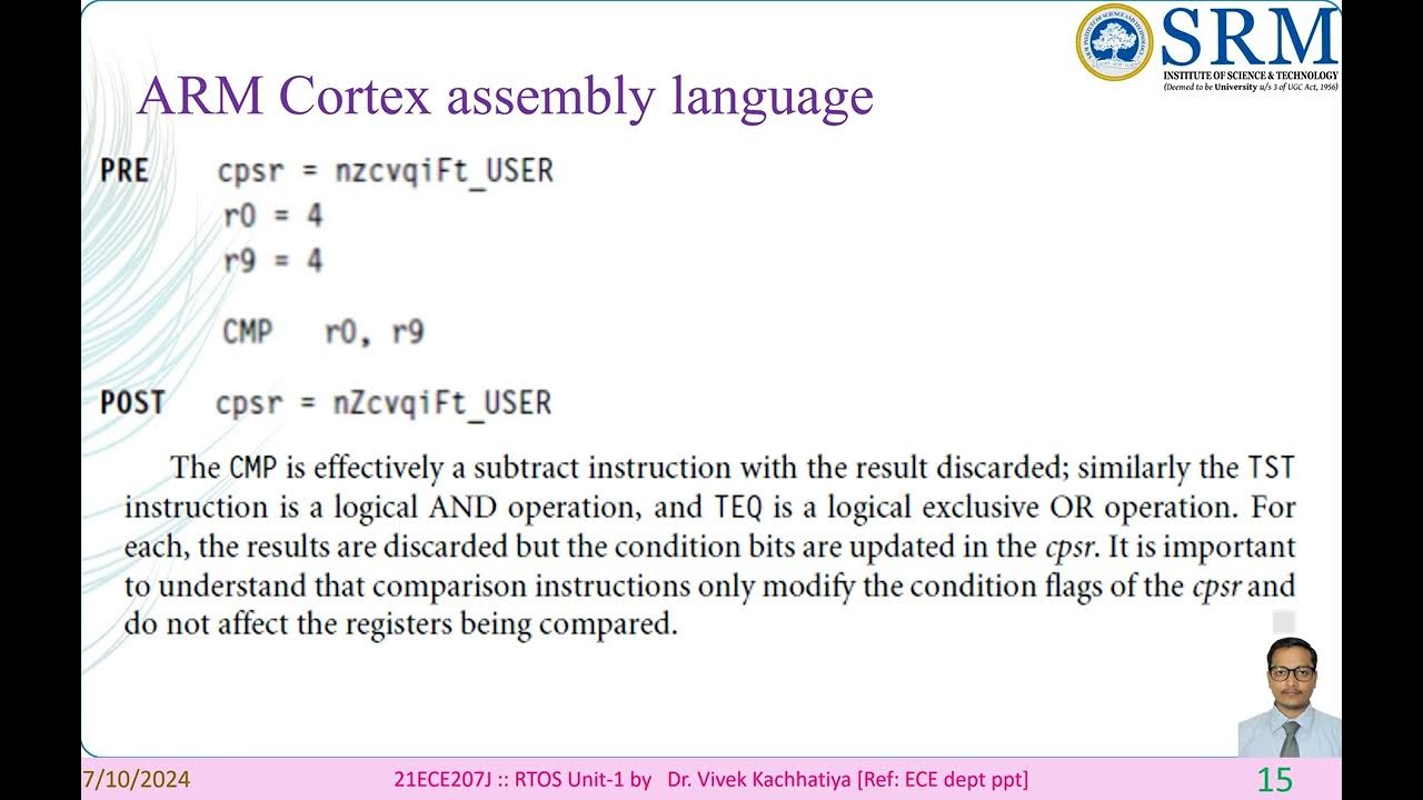 18ECE207J M1S4-ARM Cortex assembly language and Examples - YouTube