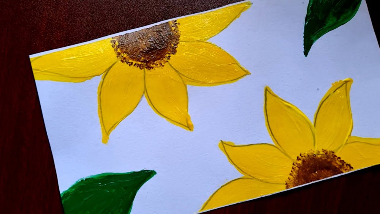 Acrylic painting tutorial | Sunflower acrylic painting | simple ...