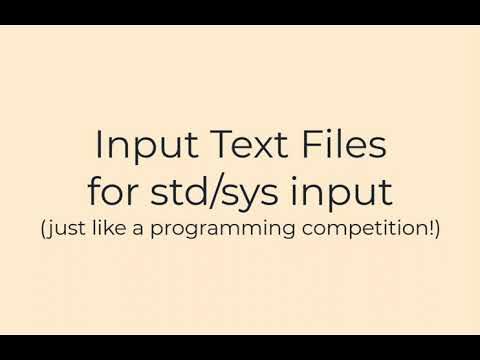 Using Text Files through Standard/System Input - YouTube