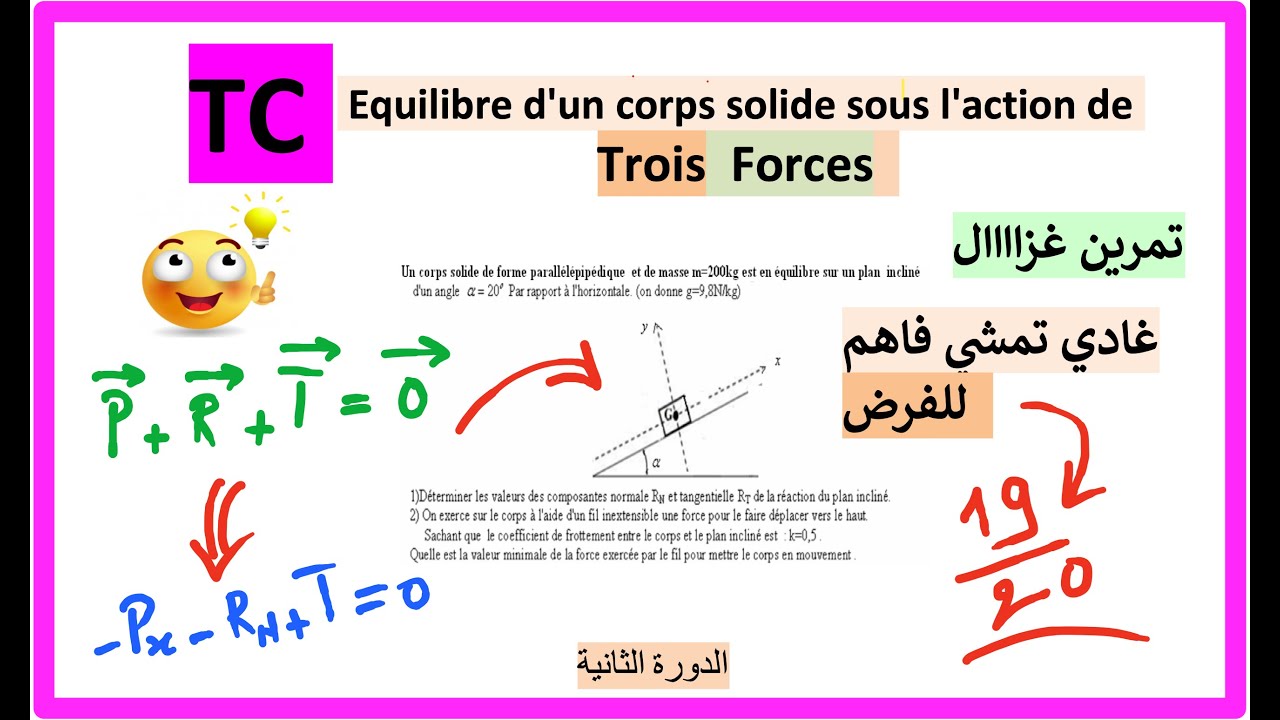 TC - Exercice 1 - Equilibre d'un corps solide sous l'action de Trois ...