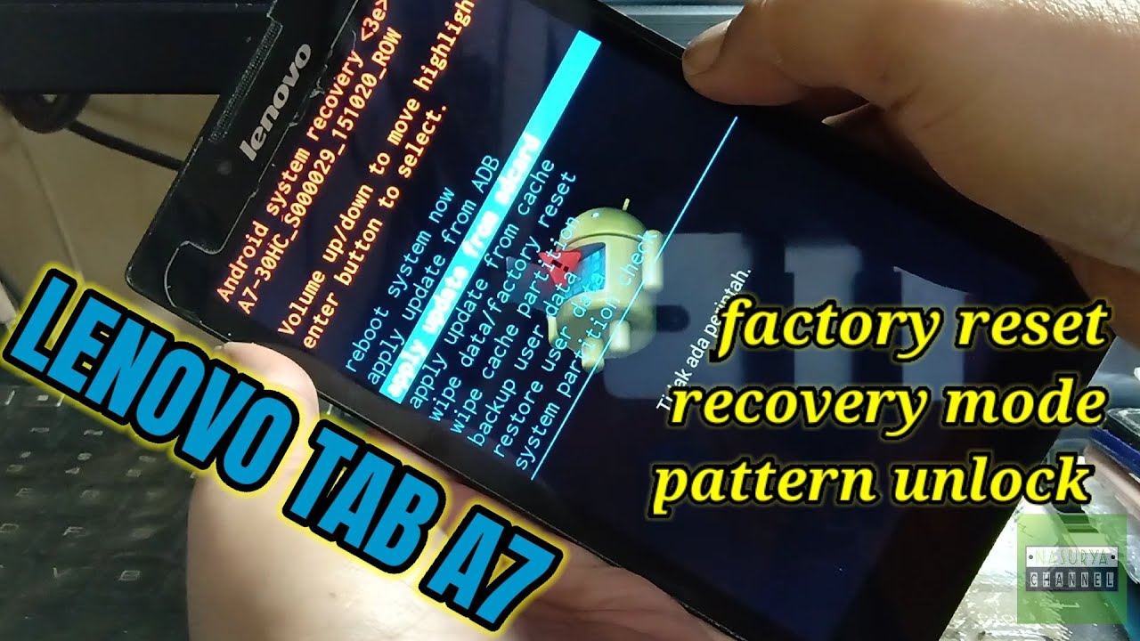 How to enter recovery mode LENOVO TAB A7 II factory reset II pattern ...