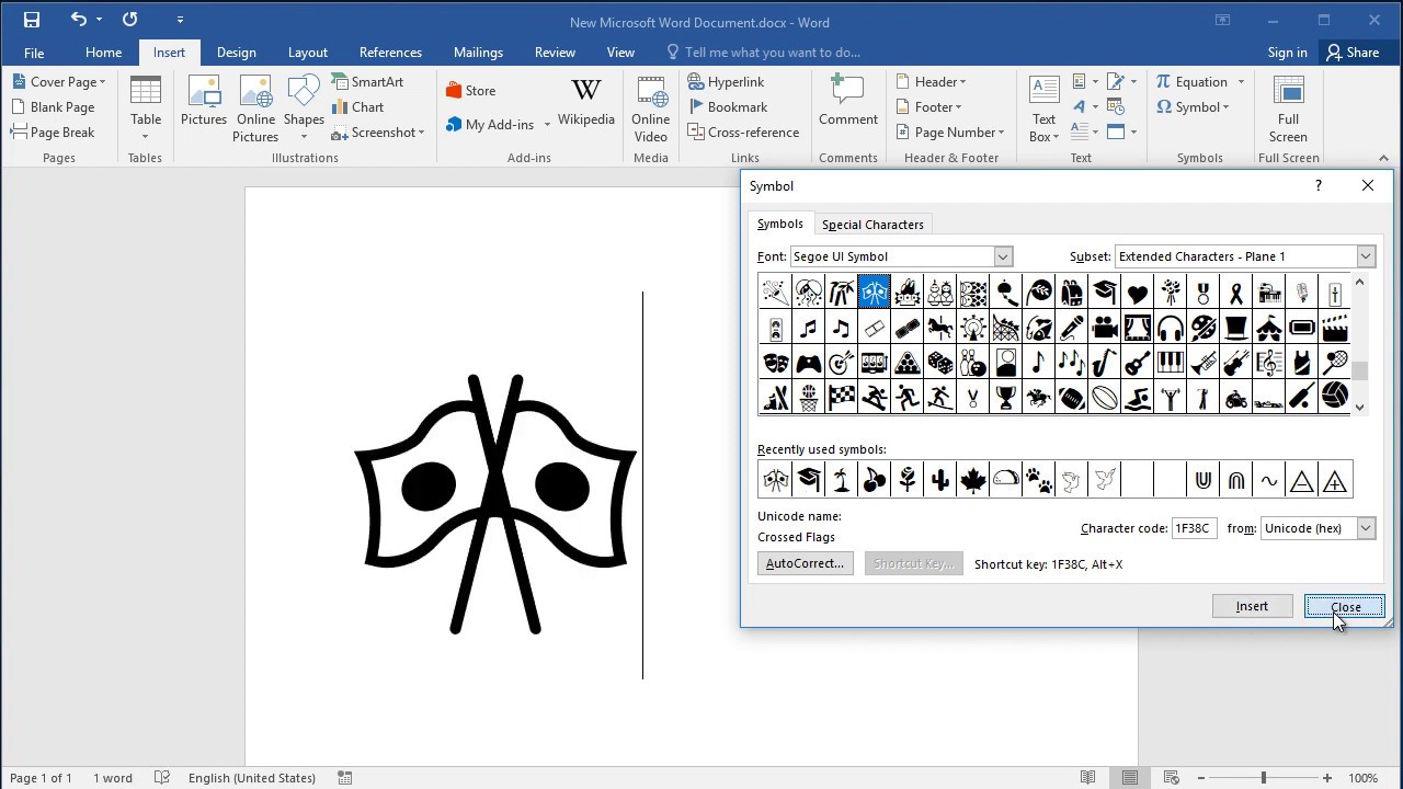 How To Insert Crossed Flags Symbol In Word YouTube How To Insert Crossed Flags Symbol In Word YouTube