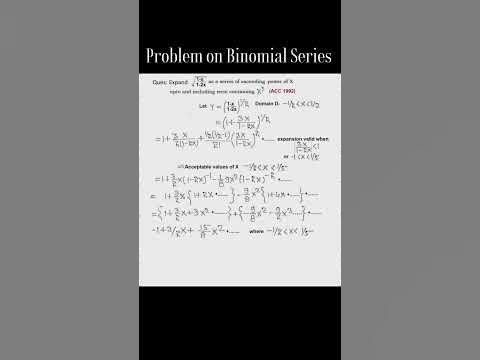 Problem on Binomial Series 🔴||Easygrasping24 #maths #study #jee #shorts#short - YouTube