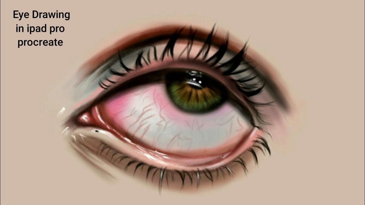 drawing realistic eye in ipad pro - YouTube