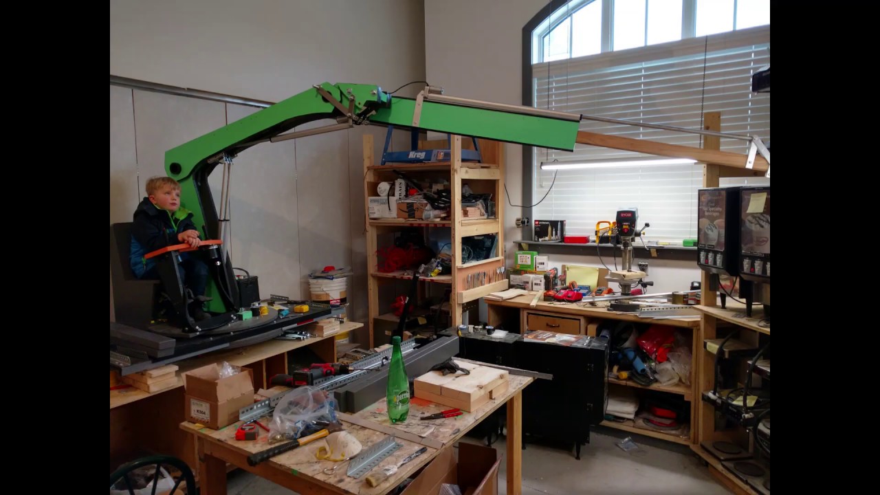 DIY Build a Backyard knuckle Boom Crane for kids. - YouTube