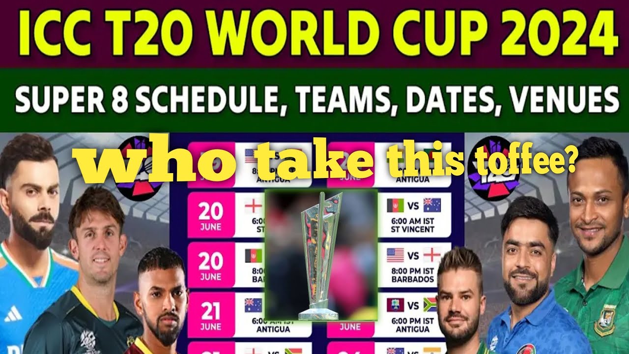 T20 World cup 2024 super 8 schedule &fixture/t20 World cup 2024 super 8 ...