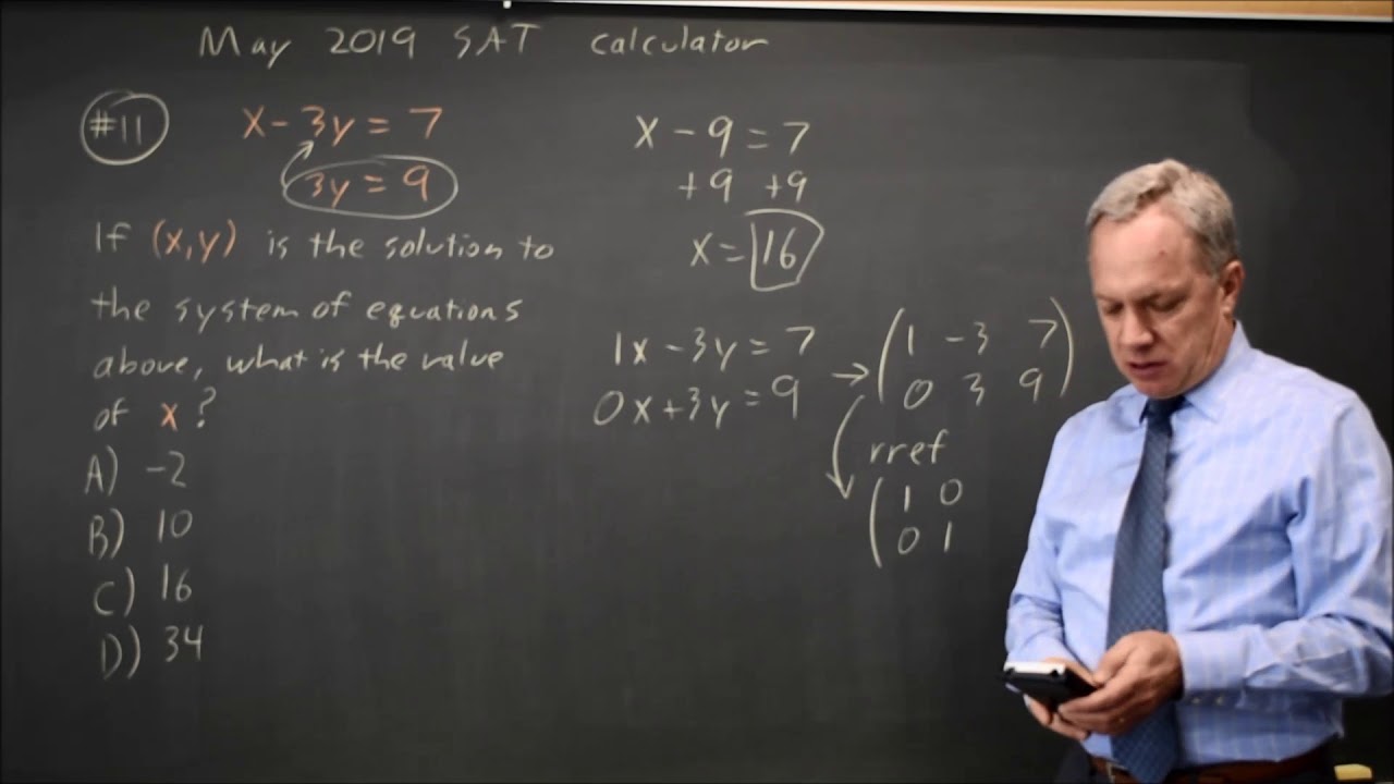 May 2019 SAT: Systems of equations - question #4-11 - YouTube