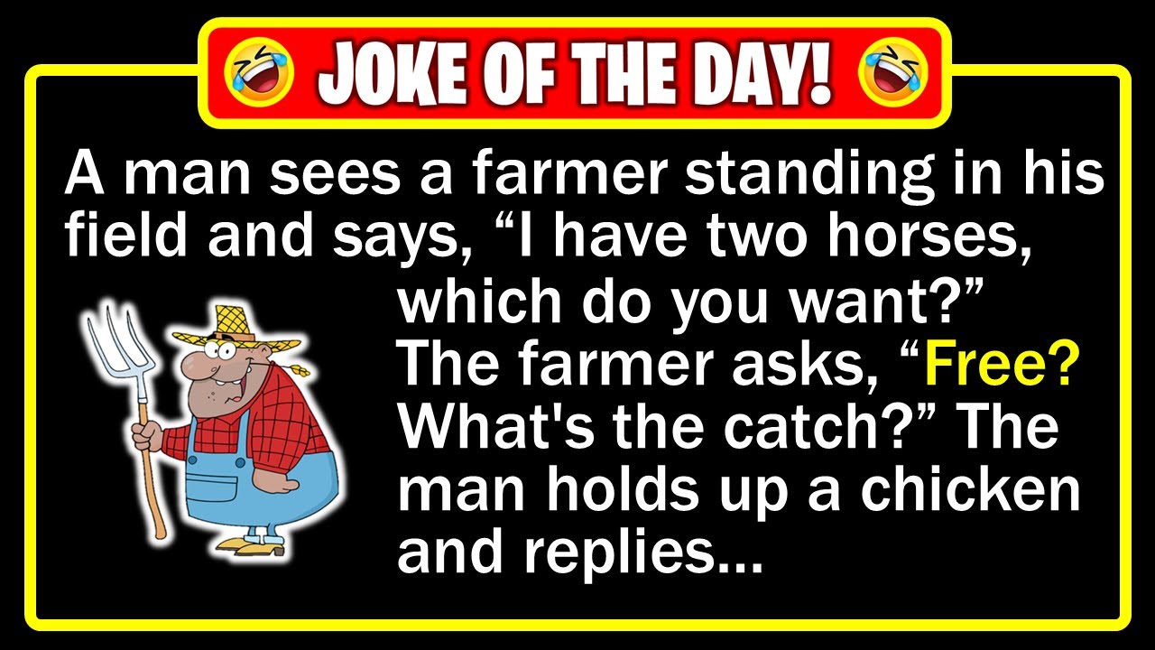 🤣 BEST JOKE OF THE DAY! - A farmer sets out down the road giving away ...