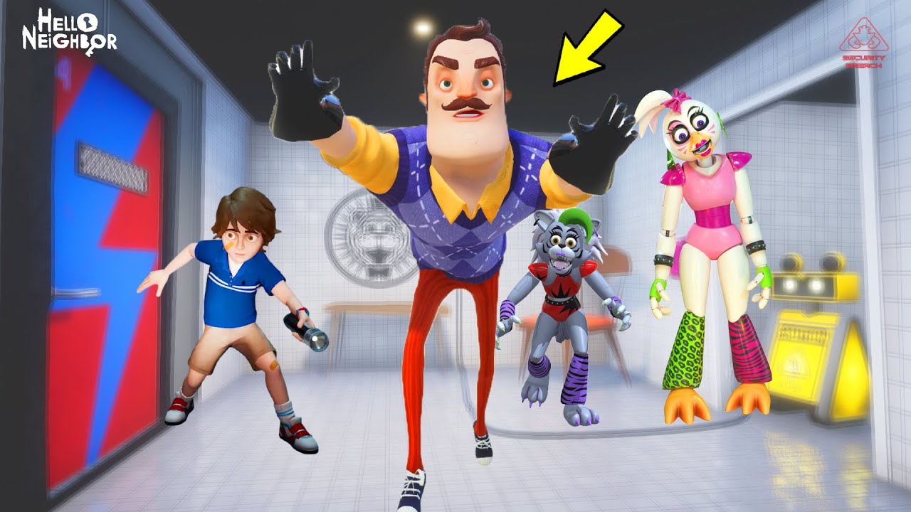 EFSANE 2 OYUN BİRLEŞTİ 😱 FNAF- Freddy Security Breach - Hello Neighbor ...