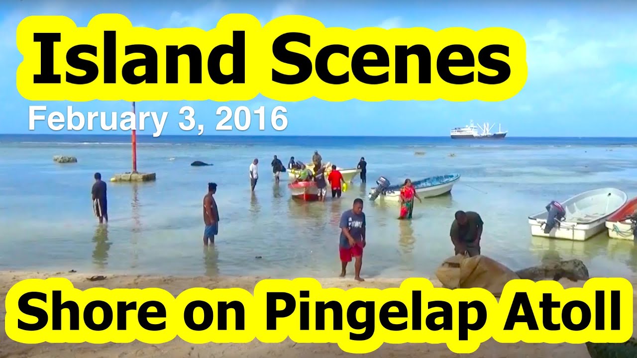 Shore on Pingelap Atoll, Micronesia, before the Micronesian Navigator's ...