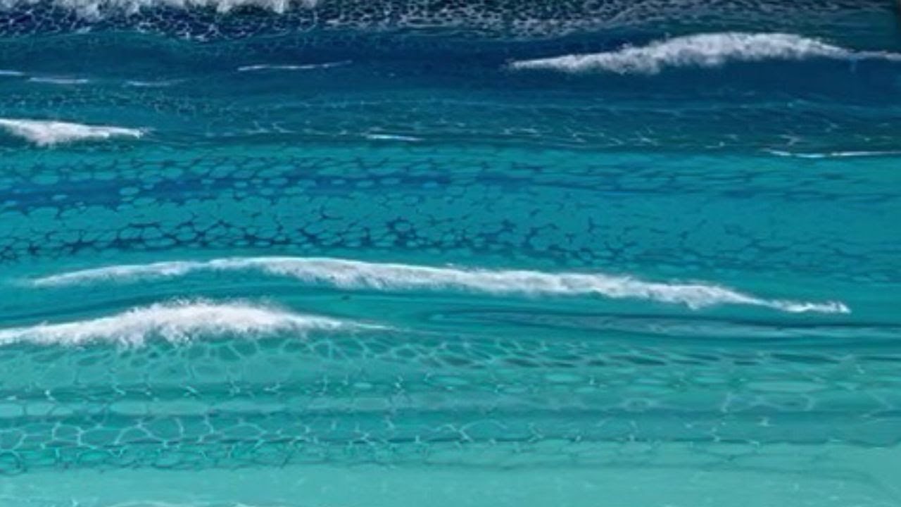 (55) Beach Swipe - Crashing Waves #fluidart #shelliandersonart # ...