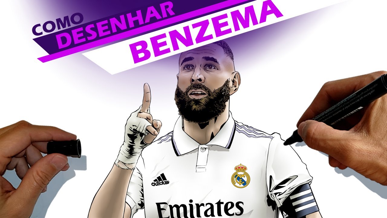 Karim Benzema, jogador do Real Madrid - Como desenhar / How to draw ...