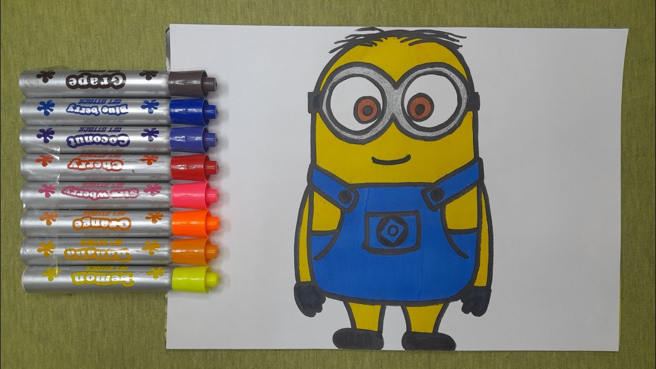 how to draw a minion|easy drawing|draw and paint|رسم مينيون - YouTube