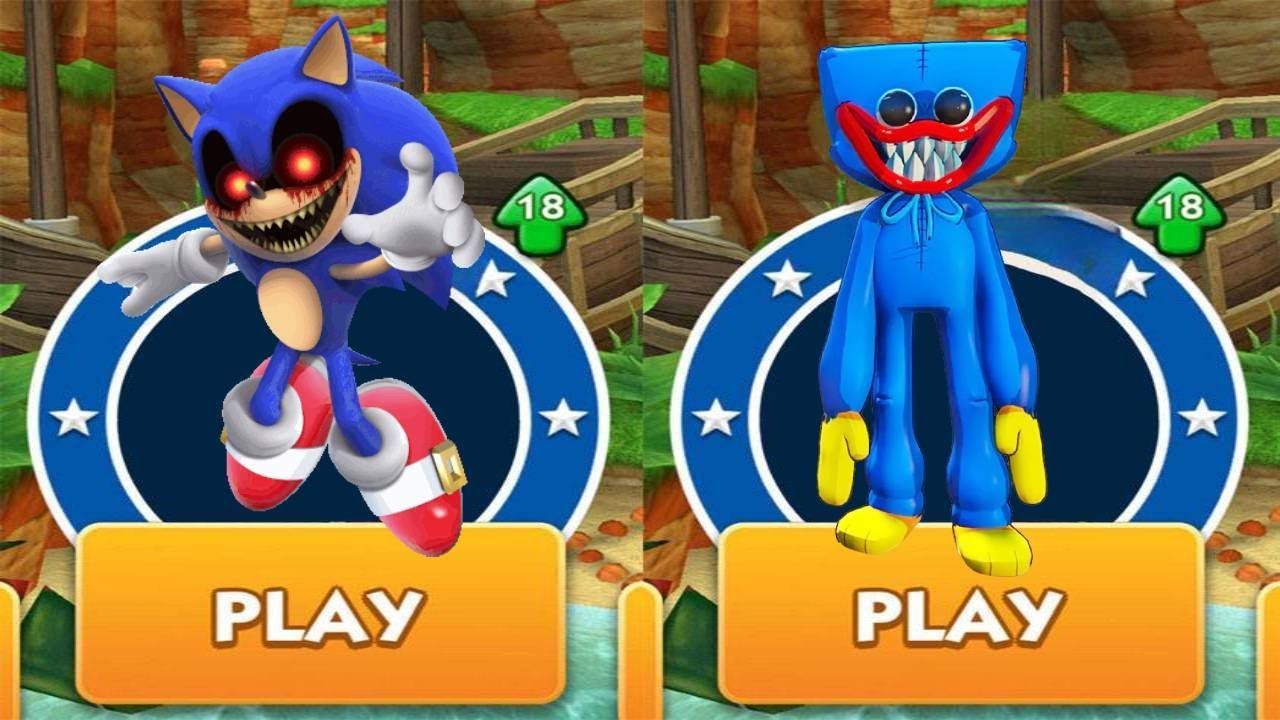 Sonic Dash - Sonic.exe vs Poppy Playtime Huggy Wuggy Subway Surfers All ...