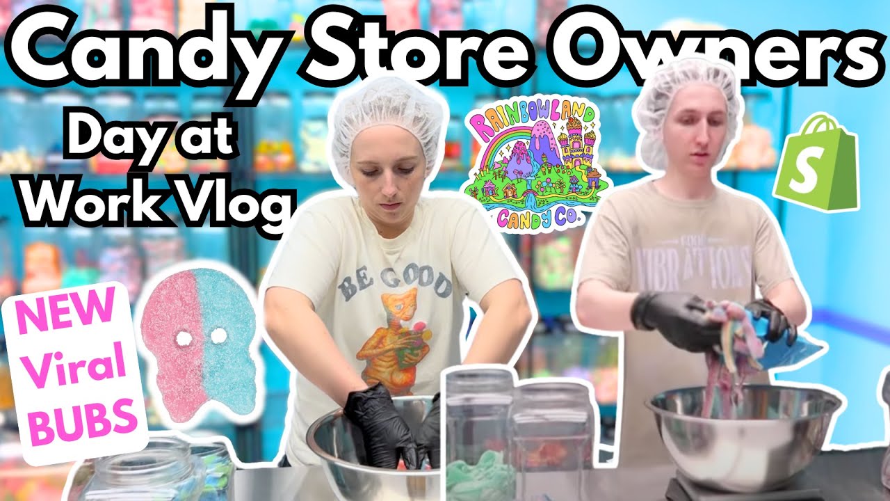 A Day at Work as Candy Store Owners 🍬🍭 - YouTube