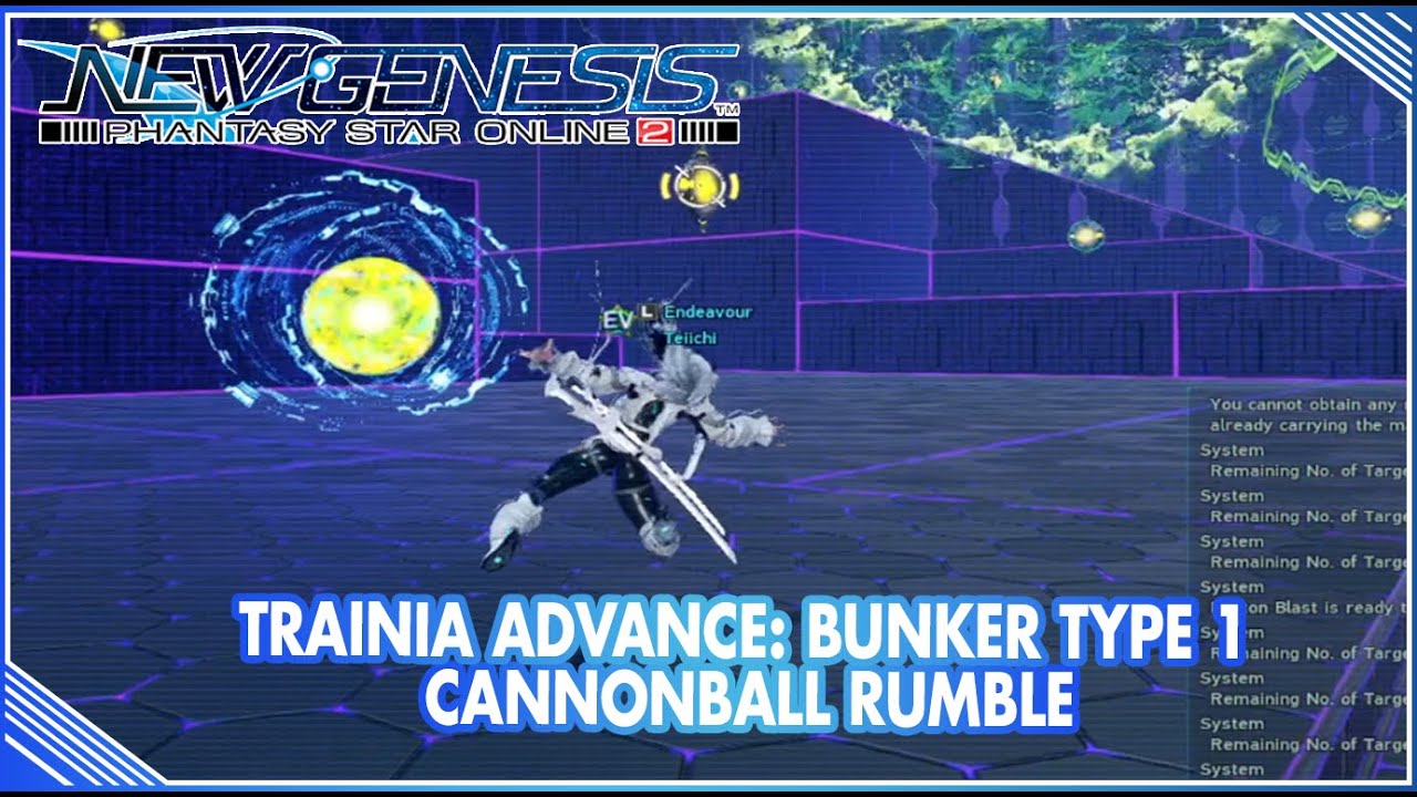 PSO2NGS - Trainia Advance: Bunker Type 1: Cannonball Rumble - YouTube