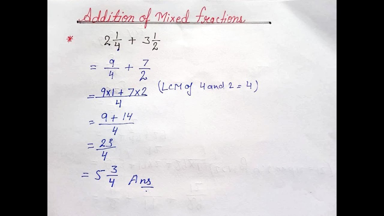 How To Do Addition Of Mixed Fraction Step By Step How To Solve How To Do Addition Of Mixed Fraction Step By Step How To Solve