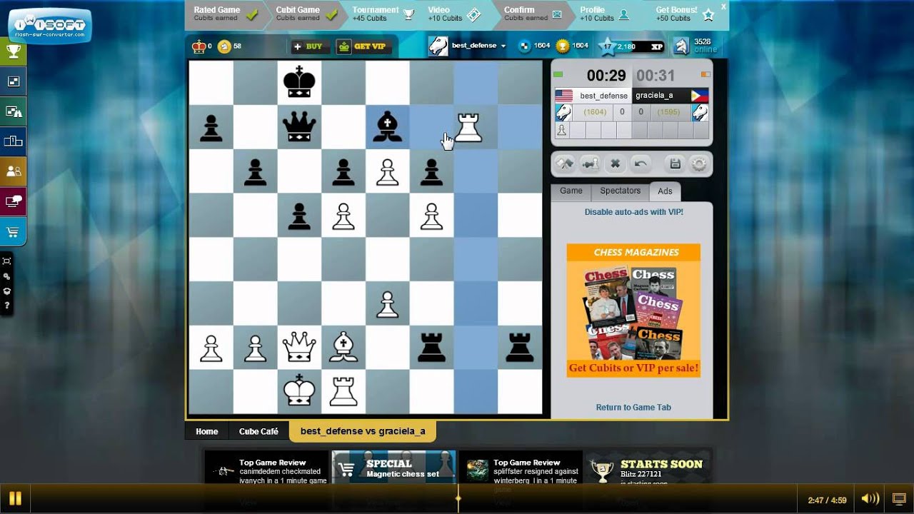 Chesscube bullet game #1 - YouTube