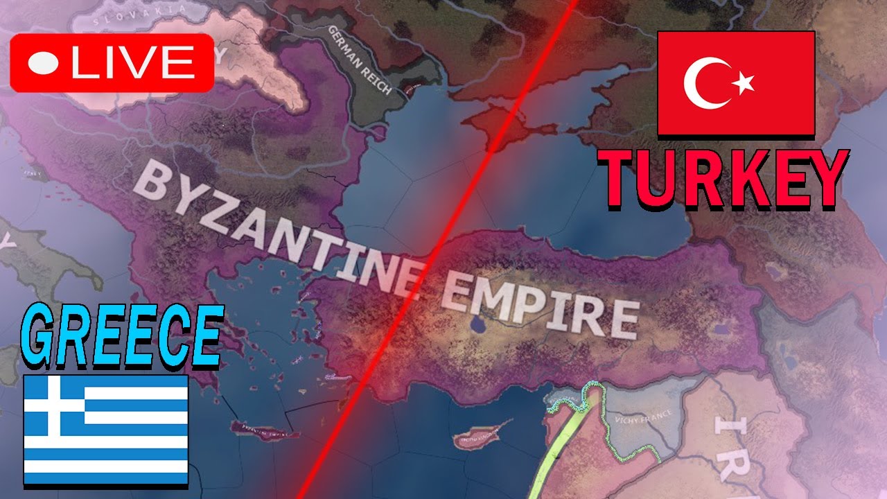 🔴LIVE | HOI4 Greece & Turkey Rebuilding the Byzantine Empire - YouTube