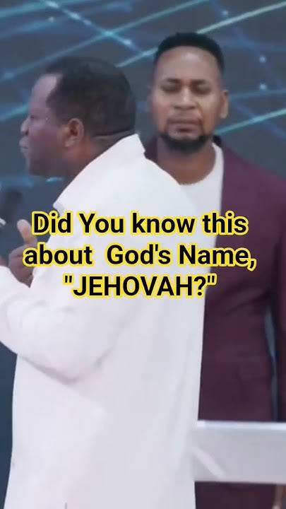 Did You know this about God's Name, "JEHOVAH?"@PastorDavidOgbueli @DominionCity - YouTube