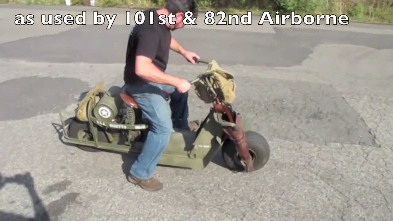 Original 1944 Model 53 Airborne Motor Scooter - YouTube