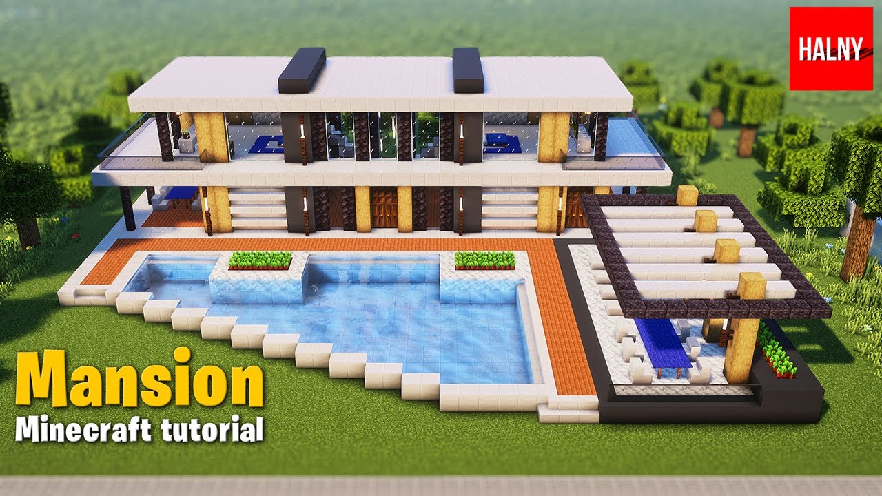 Large mansion - Minecraft tutorial - YouTube