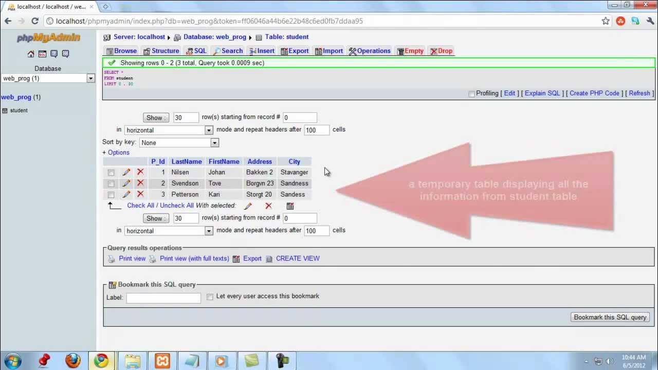basic sql query in selecting data using phpMyAdmin - YouTube