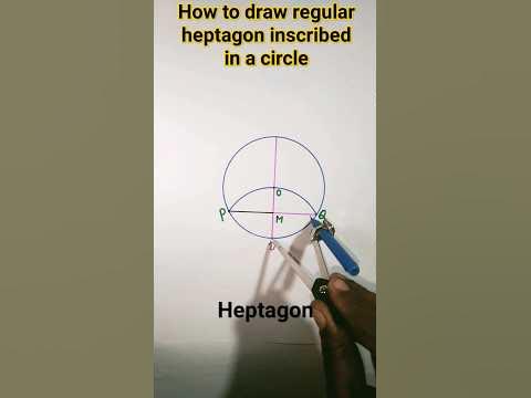 how to draw regular heptagon inscribed in a circle#heptagon#shorts# ...